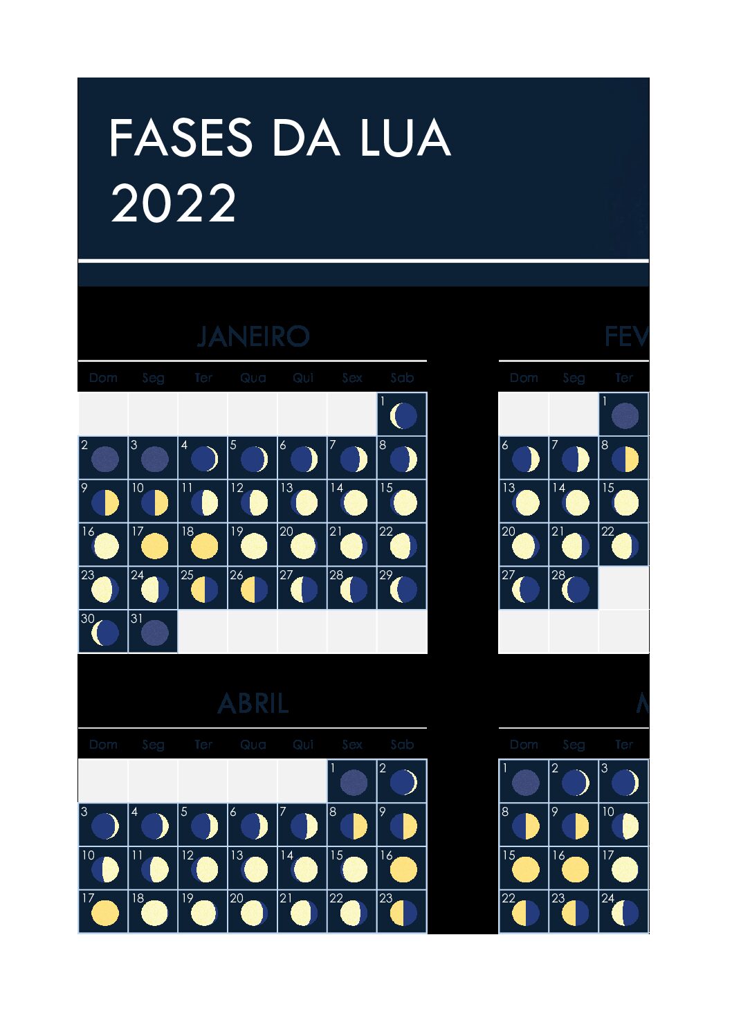 Fases do calendário da lua 2022 – radamés manosso